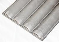 China 565x395x29mm 1.2mm MAXXI Perforated Baguette Pan 4 Rows Aluminum Steel Baking Tray for sale