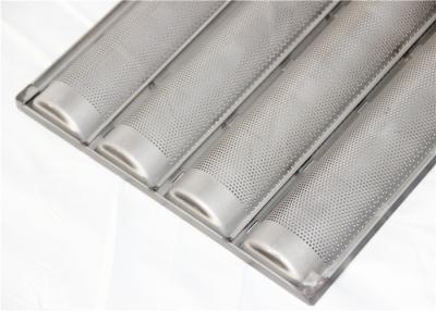 China 565x395x29mm 1.2mm MAXXI Perforated Baguette Pan 4 Rows Aluminum Steel Baking Tray for sale