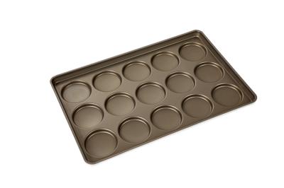 China PFA Nonstick 15-Cavity Hamburger Bun Baking Pan 600x400x40mm Aluminum Steel for sale