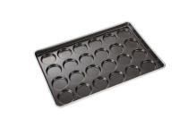 China 15 Flat 3.5 Inch Hamburger Bun Molds 600x400mm Aluminized Steel Non-Stick PTFE for sale