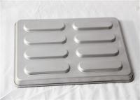 China Aluminized Steel 8 Cavity Hot Dog Bun Pan 530x380x40mm Non-Stick Commercial Baking Tray for sale
