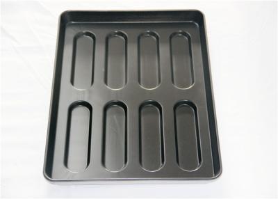 China Aluminized Steel 8 Cavity Hot Dog Bun Pan 530x380x40mm Non-Stick Commercial Baking Tray for sale