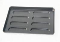 China Aluminized Steel 8 Cavity Hot Dog Bun Pan 530x380x40mm Non-Stick Commercial Baking Tray for sale
