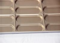 China PTFE Golden Hot Dog Bun Baking Pan 654x535x38mm 18 Links Aluminized Steel for sale