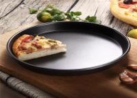 China Black 12 Inch 305x297x25mm Aluminum Alloy Pizza Baking Tray Non-Stick Hard Anodized for sale