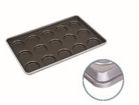 China Aluminized Steel 15-Link Hamburger Bun Pan 600x400x40mm PFA Non-Stick for sale