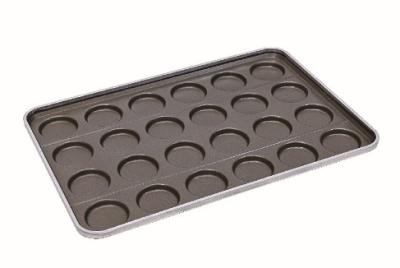 China PTFE Coated 24 Cavity Hamburger Bun Tray 600x400x35mm Industrial Baking Pan for sale