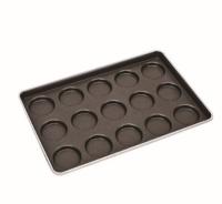 China Aluminized Steel 15 Convex Hamburger Bun Baking Pan 600x400mm PTFE Coated for sale