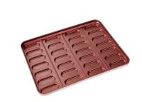 China PTFE Non Stick 670x511x40mm 28 Link Hot Dog Bun Baking Pan Aluminized Steel for sale
