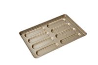 China 600x400x41mm Hot Dog Bun Baking Pan Aluminized Steel Cookie Sheet 0.8mm PTFE for sale