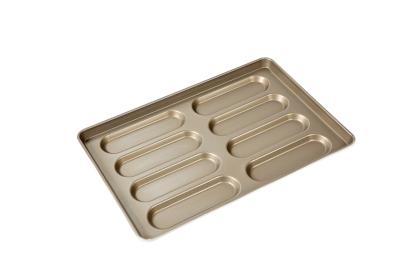 China 600x400x41mm Hot Dog Bun Baking Pan Aluminized Steel Cookie Sheet 0.8mm PTFE for sale