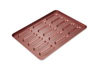 China Nonstick Hot Dog Bun Baking Pan 750x550mm Al-Steel 15 Links Commercial Bakery Tray for sale
