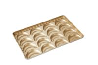 China 600x400x40mm 16 Links Aluminized Steel Croissant Baking Tray with PTFE Non-Stick Coating for sale