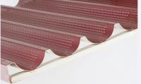 China 1.5mm PTFE Coated 900x700x44.5mm Aluminum Baguette Baking Tray 6 Rows for sale