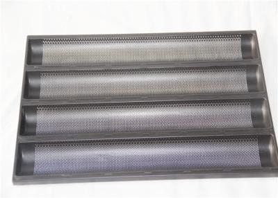 China RK BAKEWARE MAXXI 1.2mm Aluminium Steel 4 Row Perforated Baguette Pan 550x400mm for sale