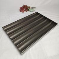 China Dupont PTFE Aluminum Alloy 1.0mm 5 Rows Perforated Baguette Pan for Industrial Bakery for sale