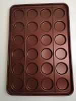 China 3.5 Inch 24 Links Hamburger Bun Baking Tray Reusable Silicone Coated Aluminum Steel 0.8mm for sale