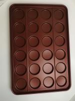 China 3.5 Inch 24 Links Hamburger Bun Baking Tray Reusable Silicone Coated Aluminum Steel 0.8mm for sale