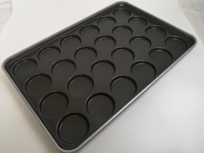 China Aluminum Hamburger Bun Baking Pan 24 Links 738x503mm Non-Stick PFA Coating for sale