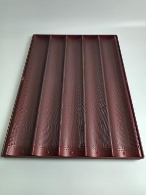 China 5 Rows Non Stick Baguette Baking Pan 600x400mm Aluminum Alloy PTFE Coated for sale
