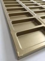 China Gloden Color PTFE Coating  Rectangle Hot Dog Bread Mold 30 Cavity for sale