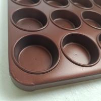 China 35 Cavity Aluminum Steel Round Cupcake Tray 0.8mm Thickness Durit PTFE Nonstick for sale