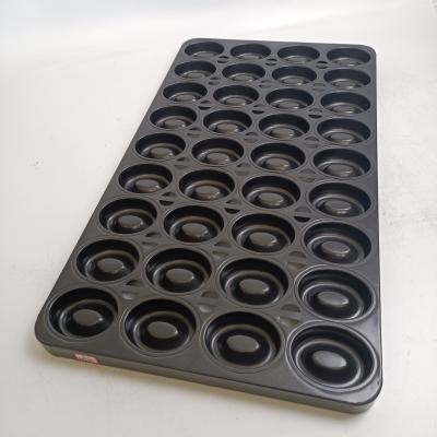 China 36 Cavity Aluminum Steel Oval Donut Cake Baking Tray 720x400x30mm Nonstick PTFE for sale