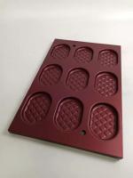 China 9 Cavity PTFE Nonstick Waffle Baking Tray Pan 0.8mm Al Steel 594x394mm for sale