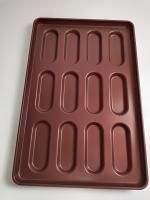 China 400x600mm 12 Cavity PTFE Hot Dog Bun Baking Pan Nonstick Aluminum Steel Tray for sale
