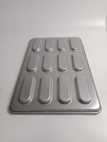 China 400x600mm 12 Cavity PTFE Hot Dog Bun Baking Pan Nonstick Aluminum Steel Tray for sale