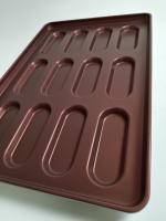 China 400x600mm 12 Cavity PTFE Hot Dog Bun Baking Pan Nonstick Aluminum Steel Tray for sale