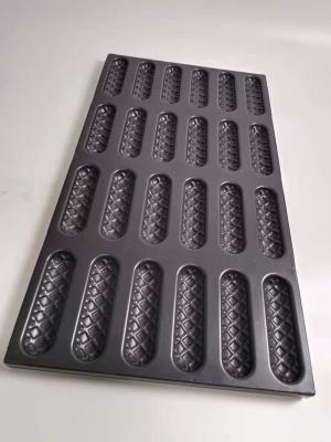 China 24 Cavity PTFE Non-Stick Oval Waffle Hot Dog Mold Pan 725x405mm for sale