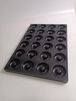 China 24 Cavity Nonstick Doughnut Mould Tray 600x400mm Al Steel PTFE Coating for Baking for sale