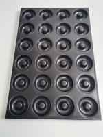 China 24 Cavity Nonstick Doughnut Mould Tray 600x400mm Al Steel PTFE Coating for Baking for sale