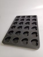 China 24 Cup Heart Shape Muffin Pan Tray 600x400x30mm Nonstick PTFE Coated Aluminum Steel Baking Tray for sale