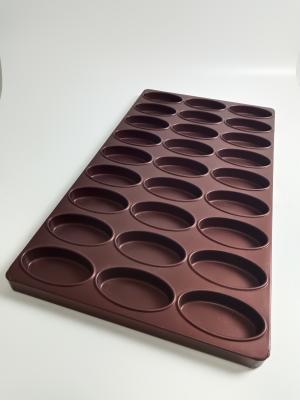 China 27 Cavities Oval Muffin Pan 720x400x30mm Durit PTFE Non-Stick Coating 1.0mm Al-Steel for sale