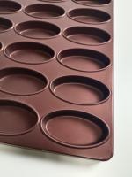 China 27 Cavities Oval Muffin Pan 720x400x30mm Durit PTFE Non-Stick Coating 1.0mm Al-Steel for sale