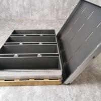 China Non Stick 590x393x83mm 4 Strapped Aluminum Loaf Baking Tray 1.0mm PTFE Coated for sale