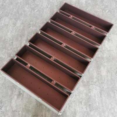 China 6 Strapped Bread Pan Extruded Aluminum Alloy Loaf Pan Set 665x400x66mm Nonstick Baguette Tray for sale