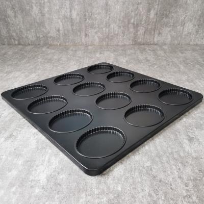 China Non Stick 12 Cup Cake Baking Tray 600x600x20mm 1.0mm Al Steel Silicone Coating for sale