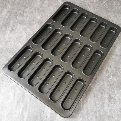 China 18 Cavity ABR Bread Baking Pan 600x400x35mm 1.0mm Aluminized Steel PTFE Non-Stick for sale