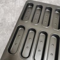 China 18 Cavity ABR Bread Baking Pan 600x400x35mm 1.0mm Aluminized Steel PTFE Non-Stick for sale
