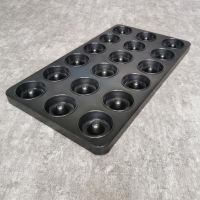 China 18 Cavity Doughnut Mould Tray 800x400x48mm 1.0mm Al Steel PTFE Nonstick Baking Pan for sale