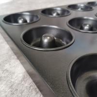 China 18 Cavity Doughnut Mould Tray 800x400x48mm 1.0mm Al Steel PTFE Nonstick Baking Pan for sale