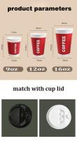 China Coffee Cup Disposable With Lid Corrugated Packaging Cup S Corrugated Double-layer Thick Insulated Hot Drink Cup for sale