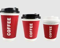 China Coffee Cup Disposable With Lid Corrugated Packaging Cup S Corrugated Double-layer Thick Insulated Hot Drink Cup for sale