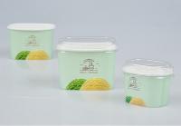 China Square Paper Cup With PP Transparent Cover for sale