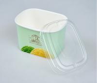 China Square Paper Cup With PP Transparent Cover for sale