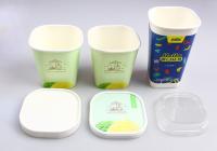 China Square Paper Cup Disposable Cup Yogurt Coffee Cup Hot Drink Cup With Lid for sale