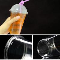 China Plastic Cup Beverage Juice Cup With Lid Leak Proof Packaging Cold Drink Cup for sale